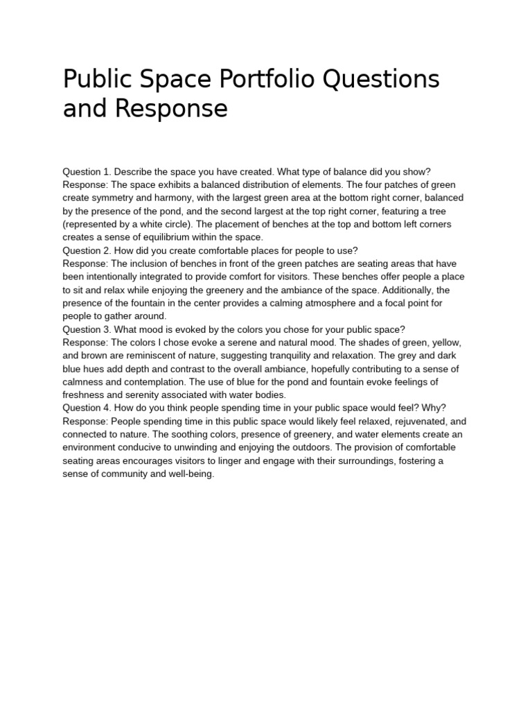 Public Space Design and Experience Insights | PDF
