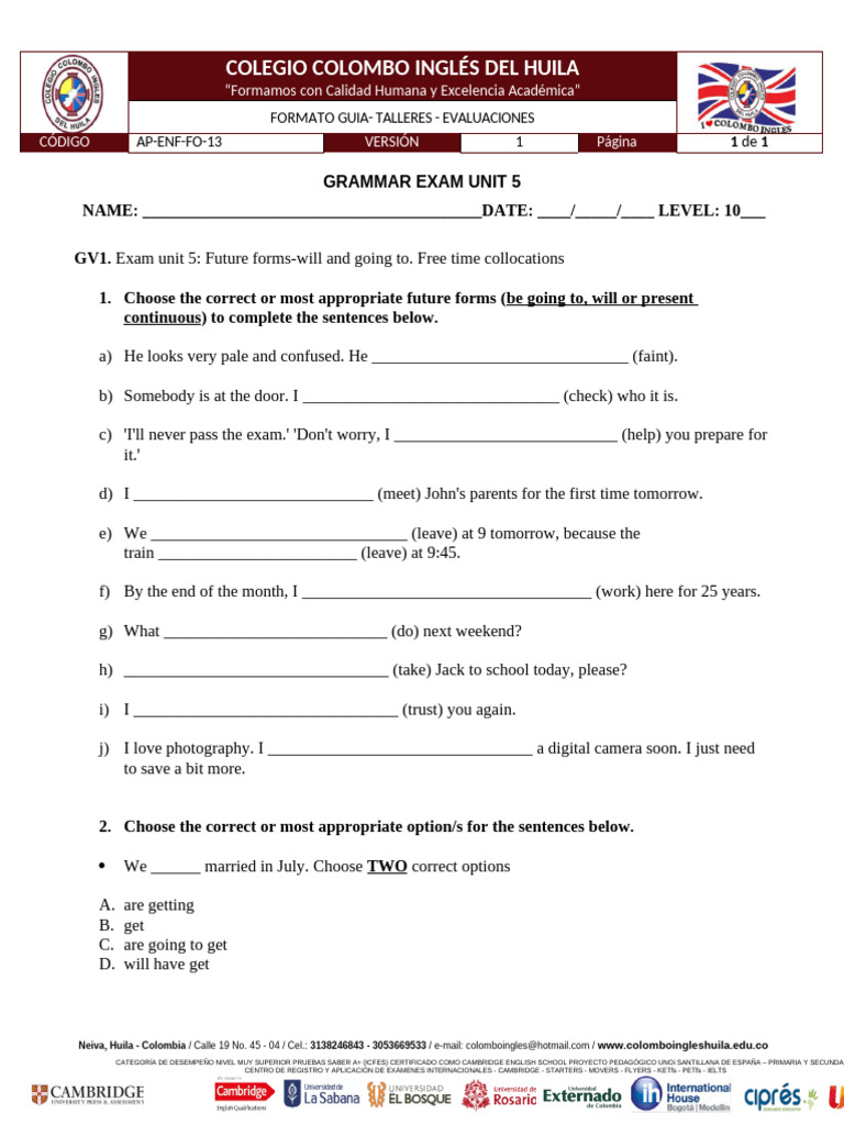 EXAM UNIT 5 | PDF