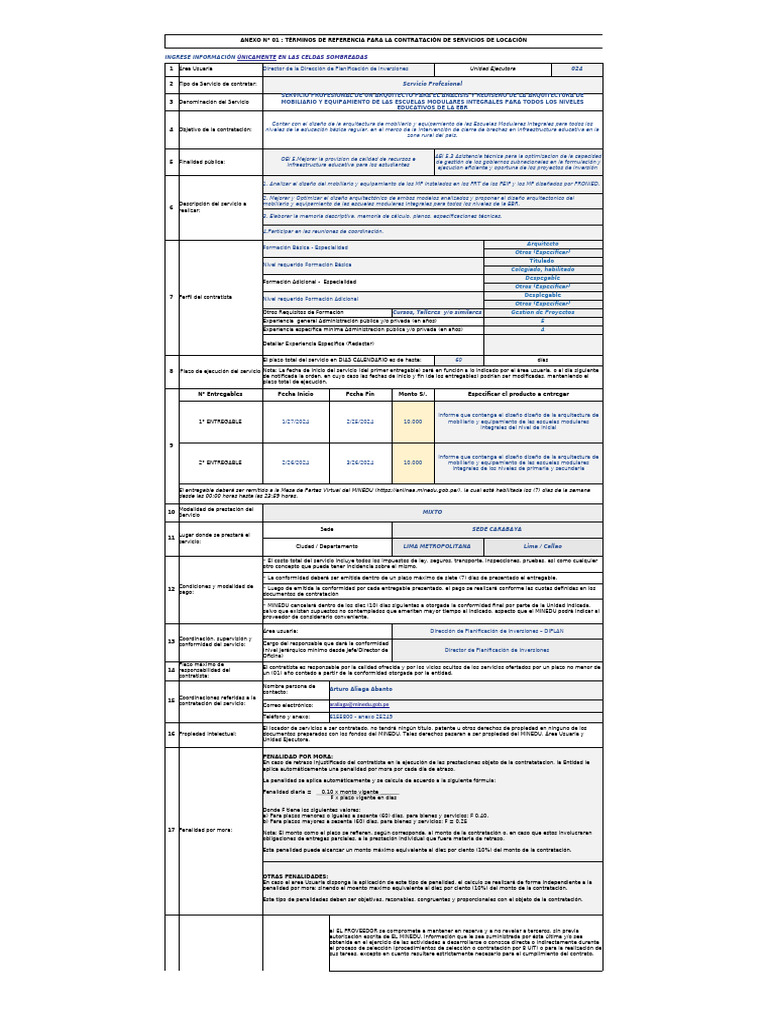 Formato TDR Mobiliario | PDF | Propiedad | Propiedad intelectual