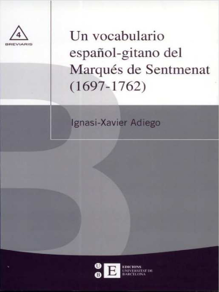 Vocabulario español-gitano de Sentmenat | PDF | Léxico | Pueblo romaní
