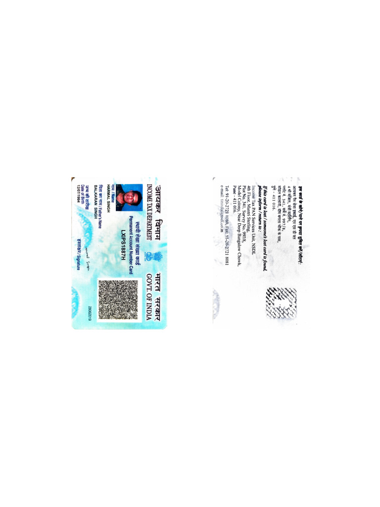 PAN Card Details for Harmal Singh | PDF