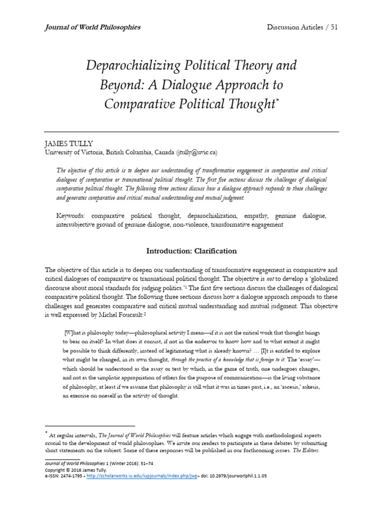 Dialogical Approaches in Political Thought | PDF | Political Philosophy ...