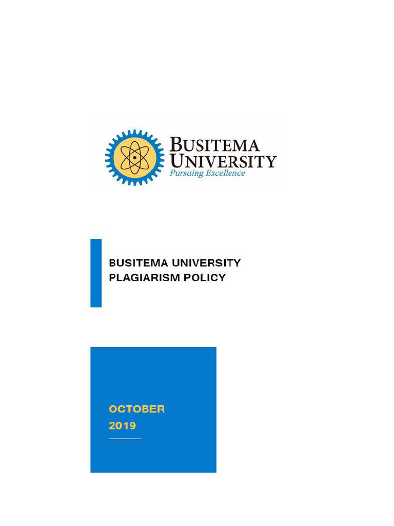 Busitema University Plagiarism Policy | PDF | Plagiarism | Academic ...