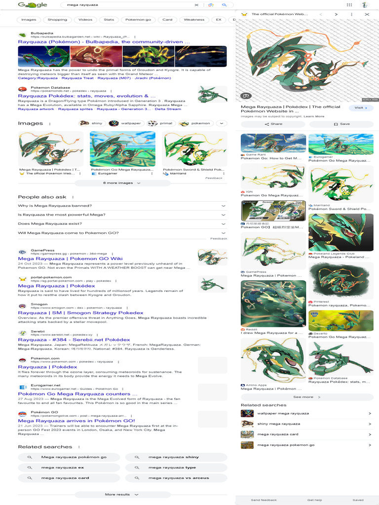 Mega Rayquaza Overview and Stats | PDF | Role Playing Video Games ...