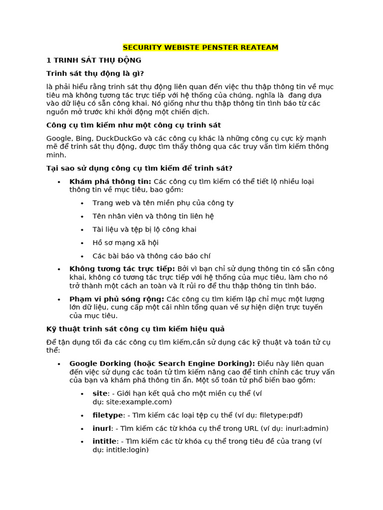 Security Webiste Penster Reateam | PDF