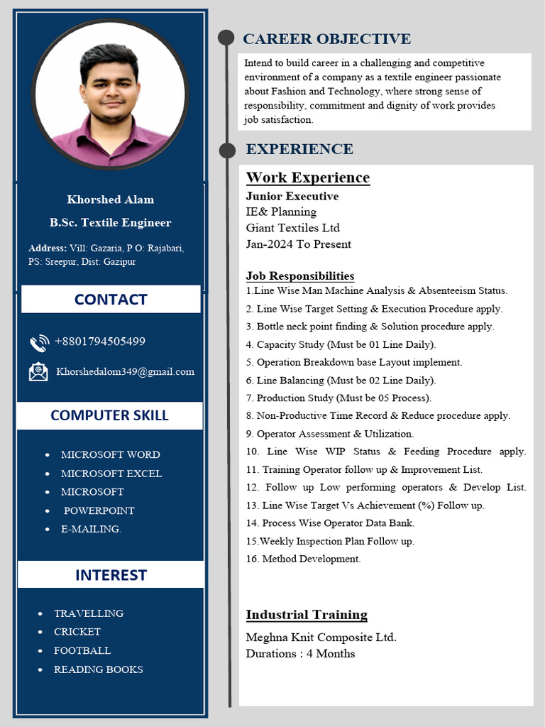 Resume of Khorshed Alam - 2 | PDF
