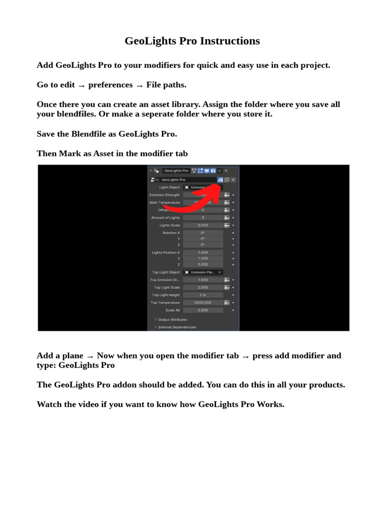 GeoLights Pro Asset Library Instructions | PDF