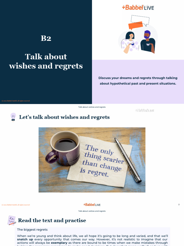 ENG - B2 - 21 Talk About Wishes and Regrets | PDF