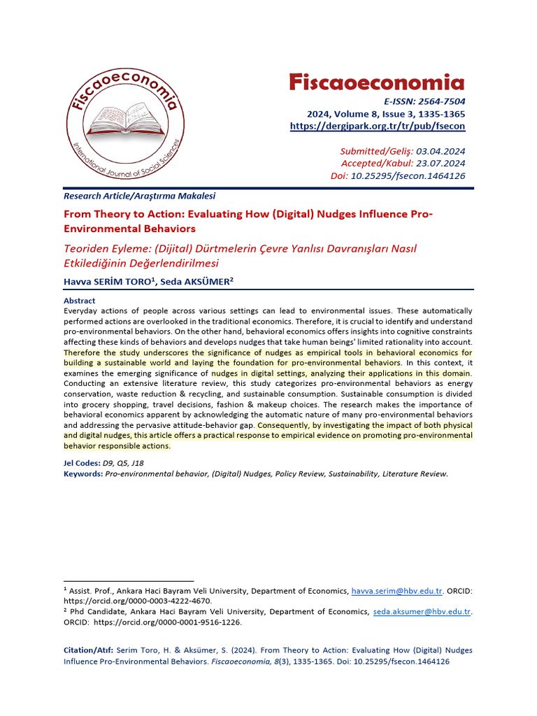 Impact of Digital Nudges on Sustainability | PDF | Behavioral Economics ...