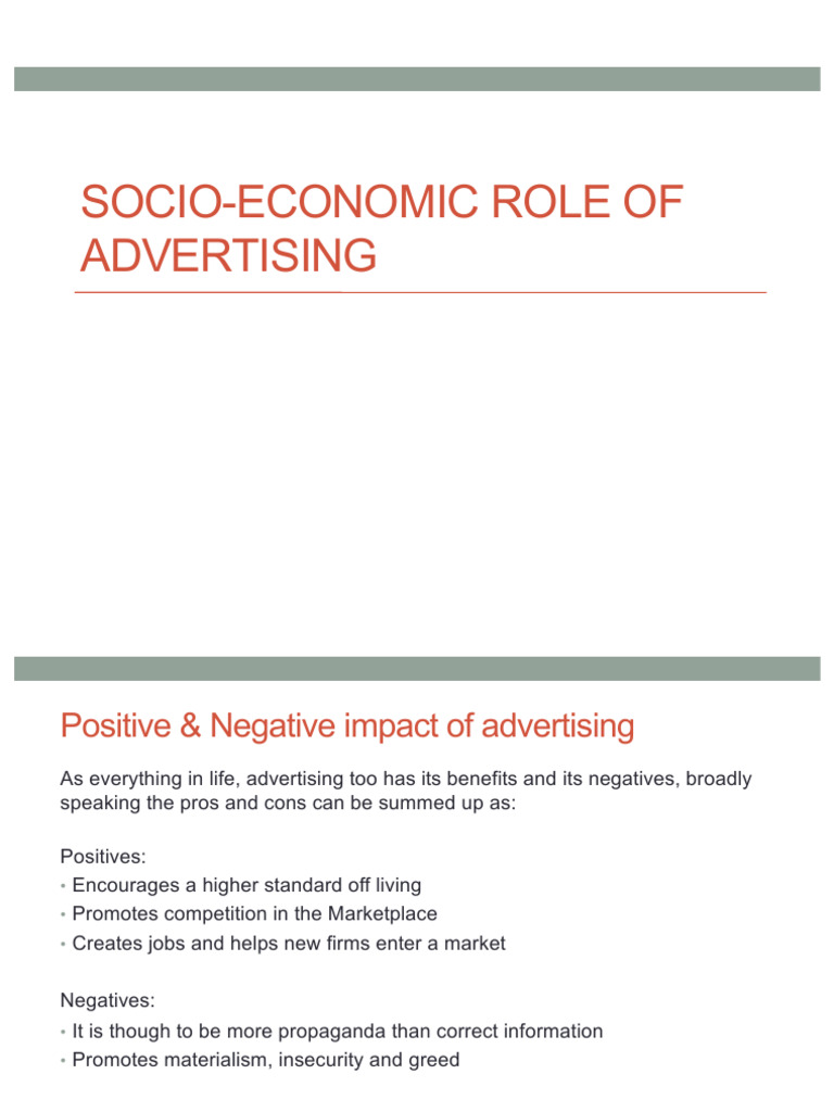 Impact of Advertising on Society and Economy | PDF | Advertising ...