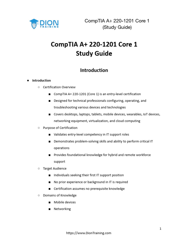 CompTIA A+ 220-1201 Study Guide | PDF | Usb | Hdmi