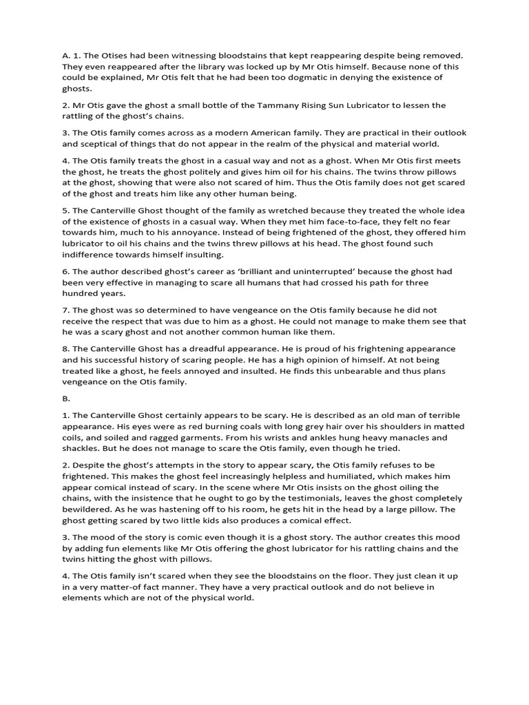 The Canterville Ghost CH 9 | PDF | Ghosts