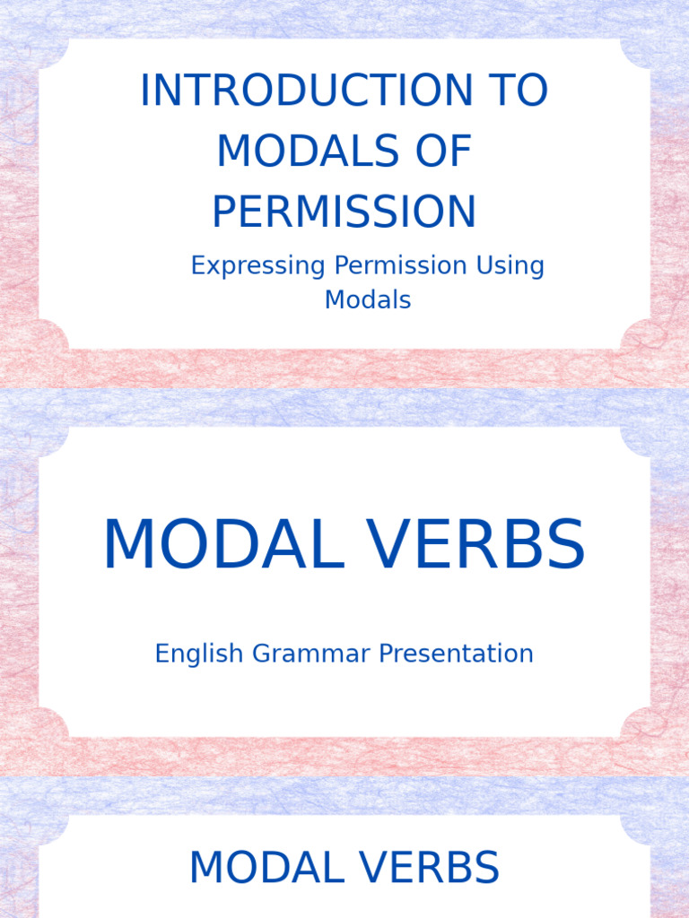 1.introduction To Modals of Permission | PDF | Verb | Syntax
