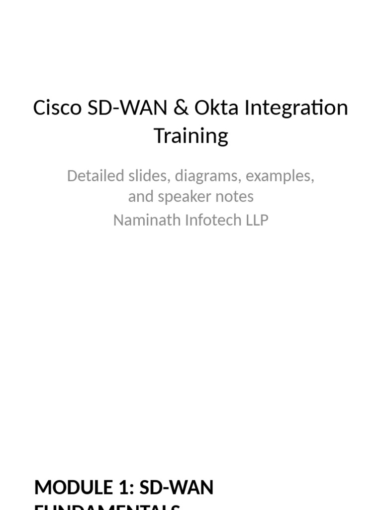 SDWAN Okta Training v2 Detailed | PDF | Computer Network | Communications Protocols