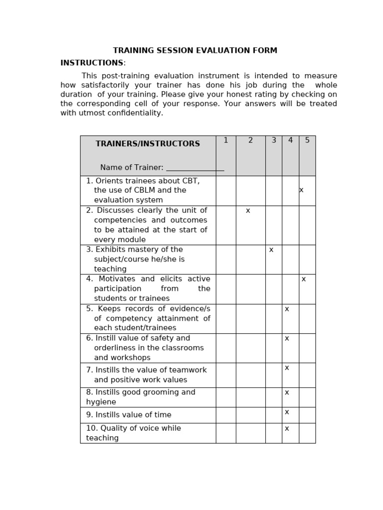 Mts Training Session Evaluation | PDF | Human Communication | Cognitive Science