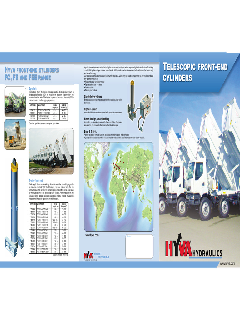 Brochure Cilindros Hyva | PDF | Truck | Wheeled Vehicles