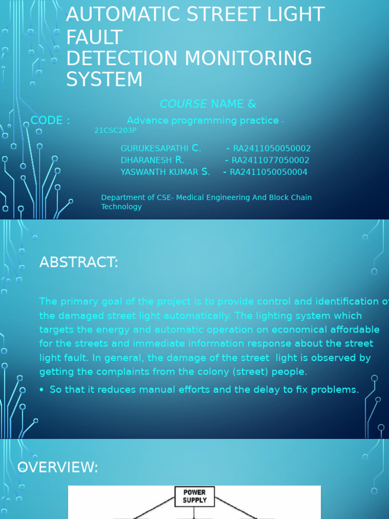 Automatic Street Light Fault Detection | PDF