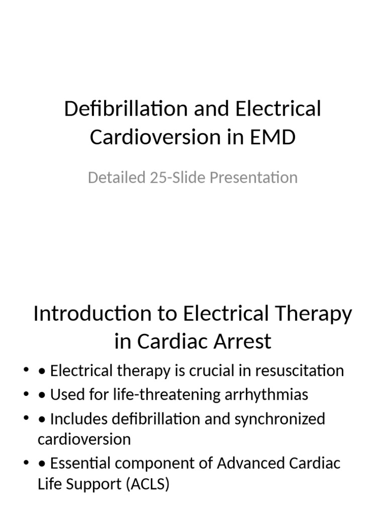 Detailed Defibrillation and Cardioversion in EMD | PDF | Cardiac Arrest ...