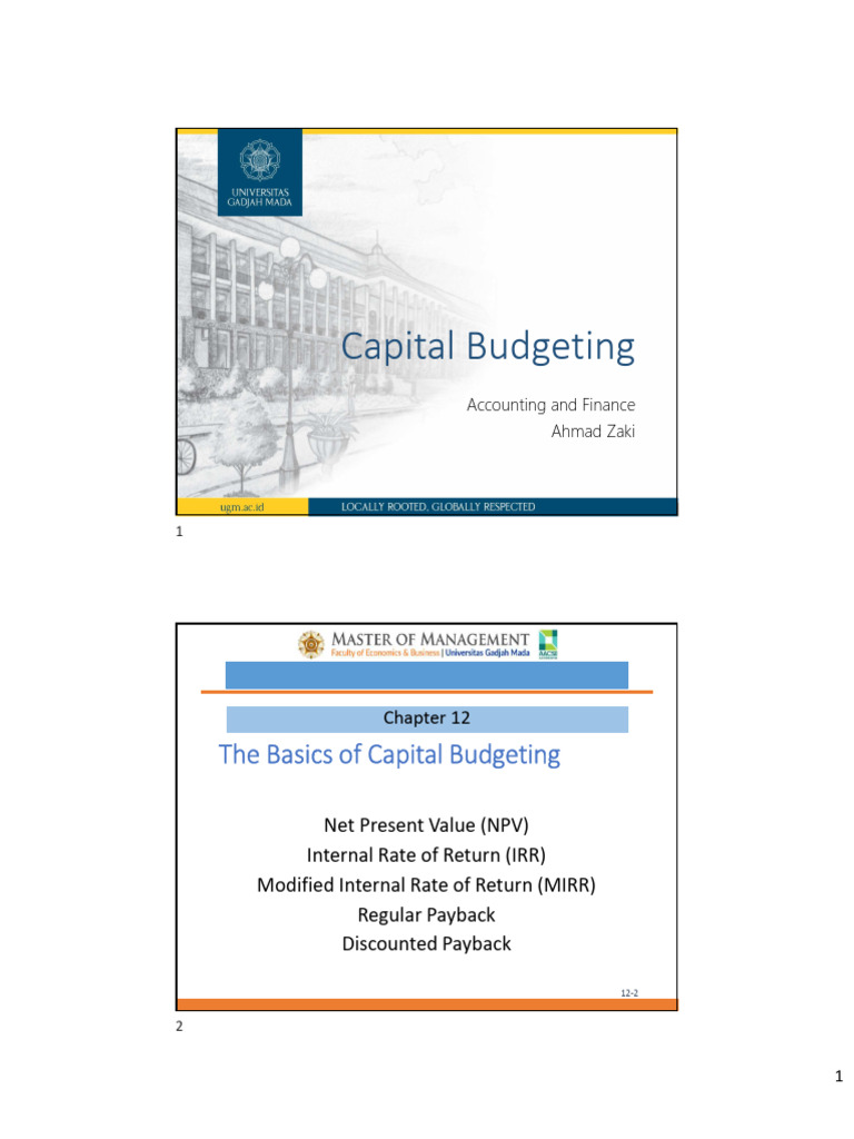 Sesi 8-Capital Budgeting | PDF | Net Present Value | Internal Rate Of Return