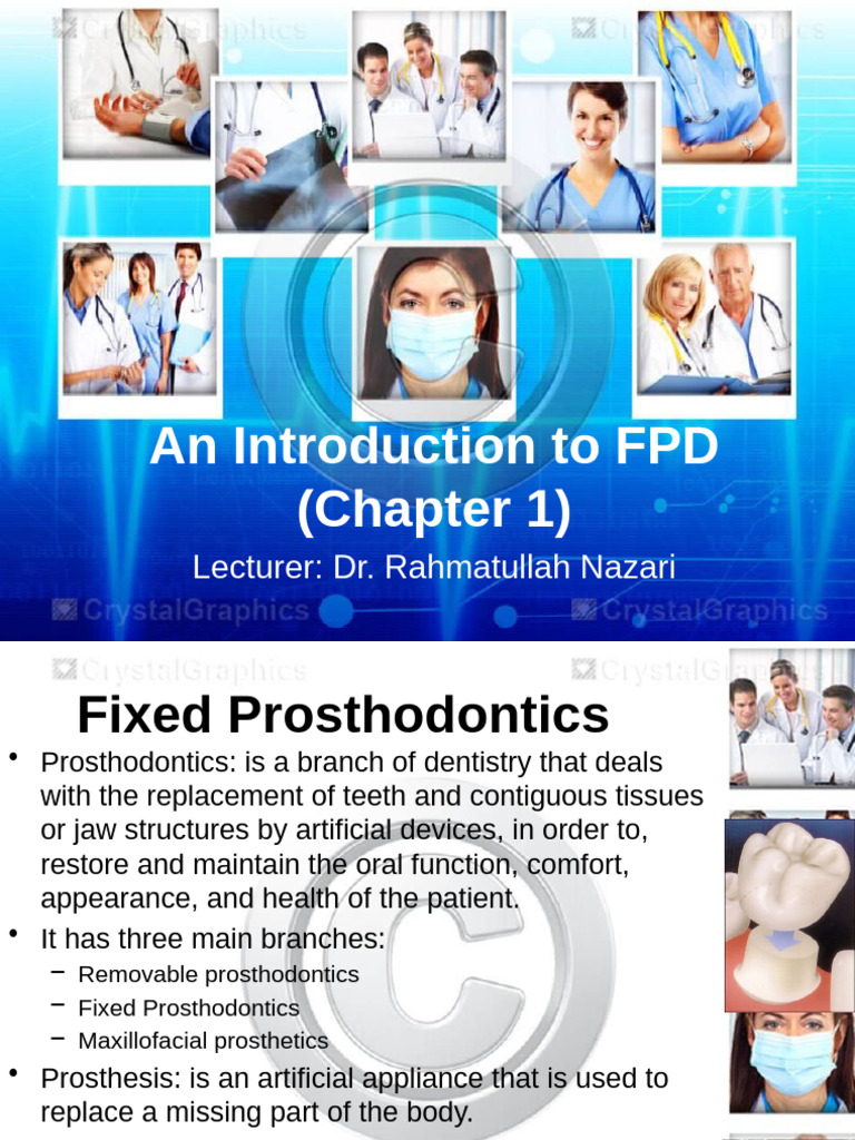 Introduction To Fixed Prosthodontics - L1 | PDF
