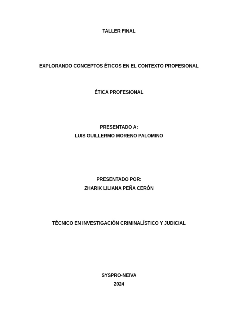 Ética Profesional: Conceptos Clave y Reflexiones | PDF | Moralidad ...