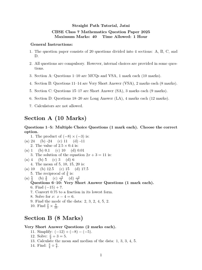 Class 7 Maths | PDF | Mathematics