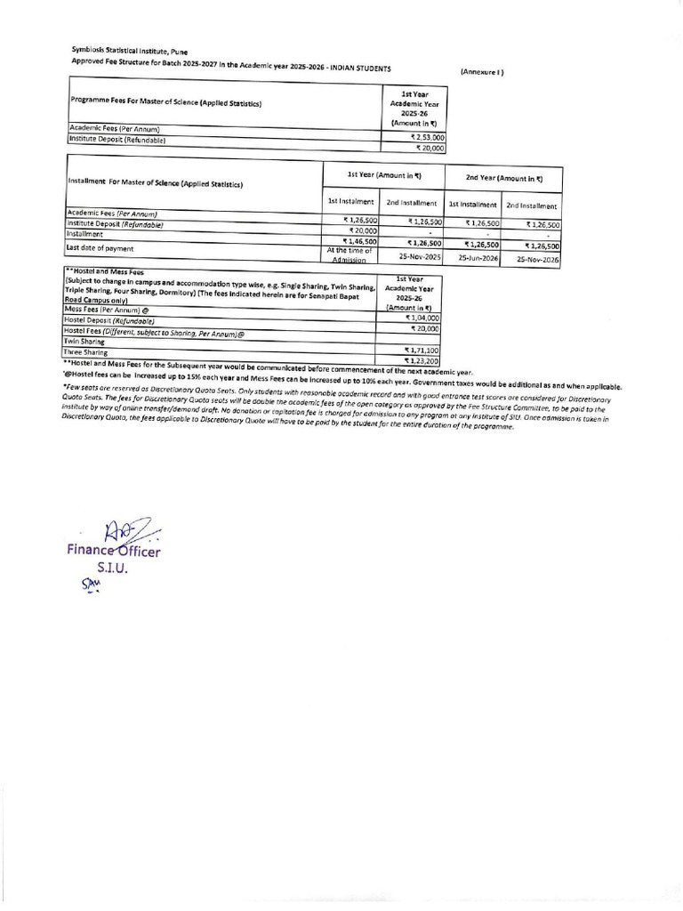Fee Structure | PDF
