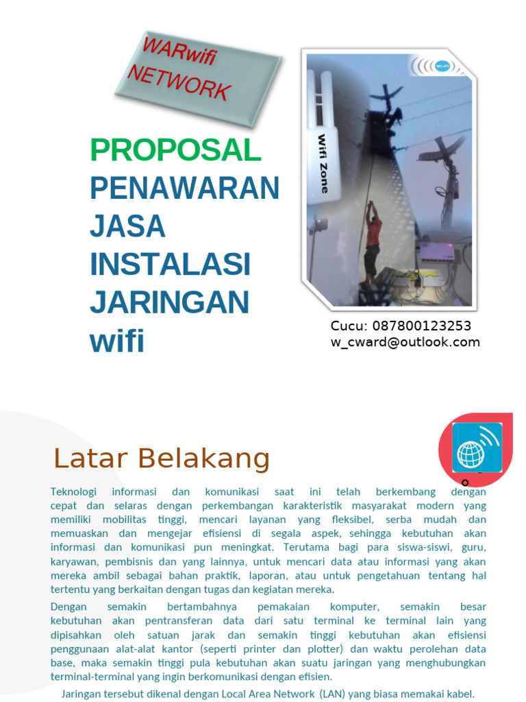 Contoh Proposal Penawaran Jasa Instalasi Jaringan Wifi | PDF