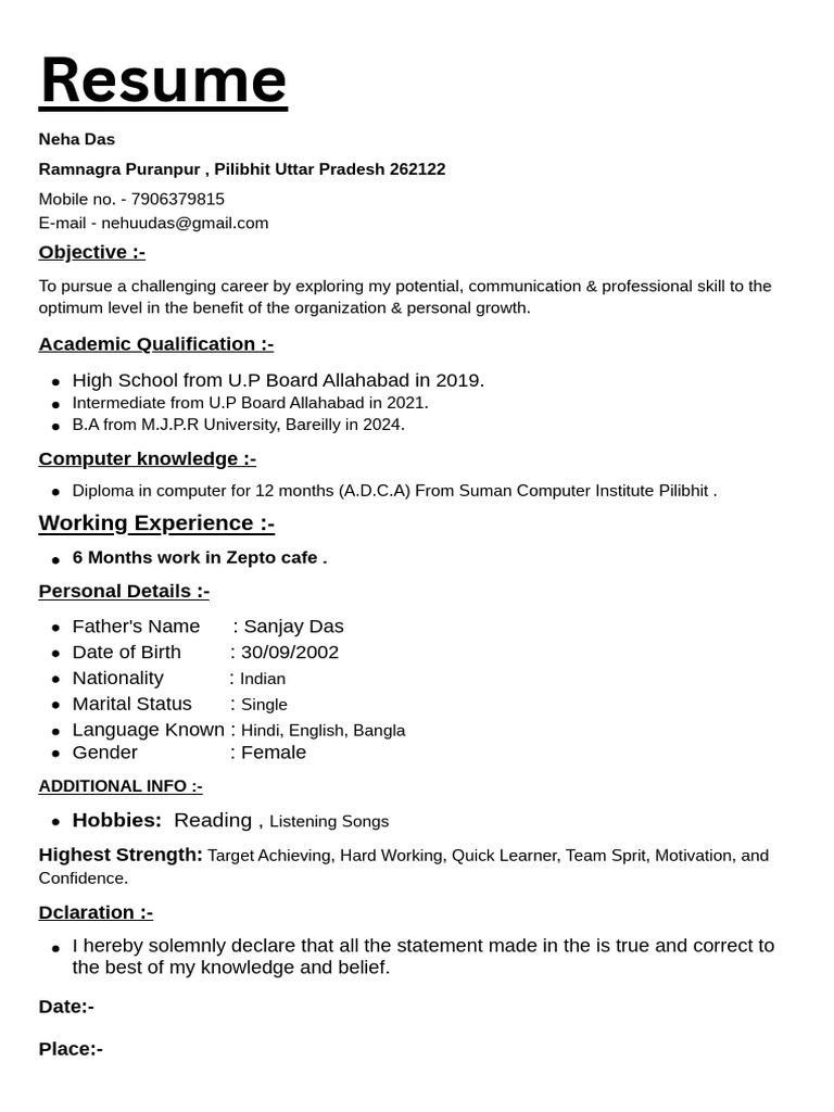 Resume Neha | PDF