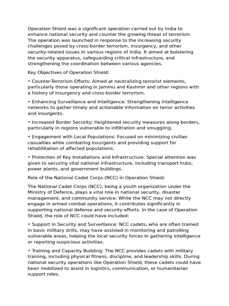 Op Shield Data | PDF | National Security | Emergency Management