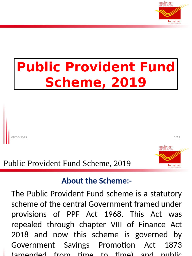 Public Provident Fund Scheme Overview | PDF | Financial Services | Money
