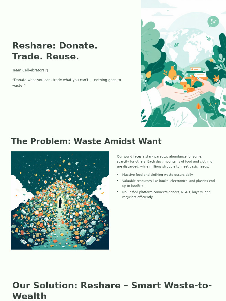 Reshare Donate Trade Reuse | PDF | Recycling | Waste