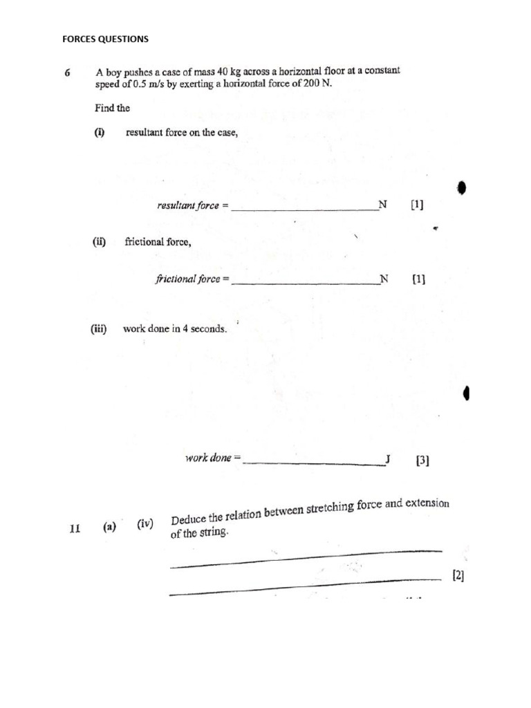 f4 Forces Questions | PDF