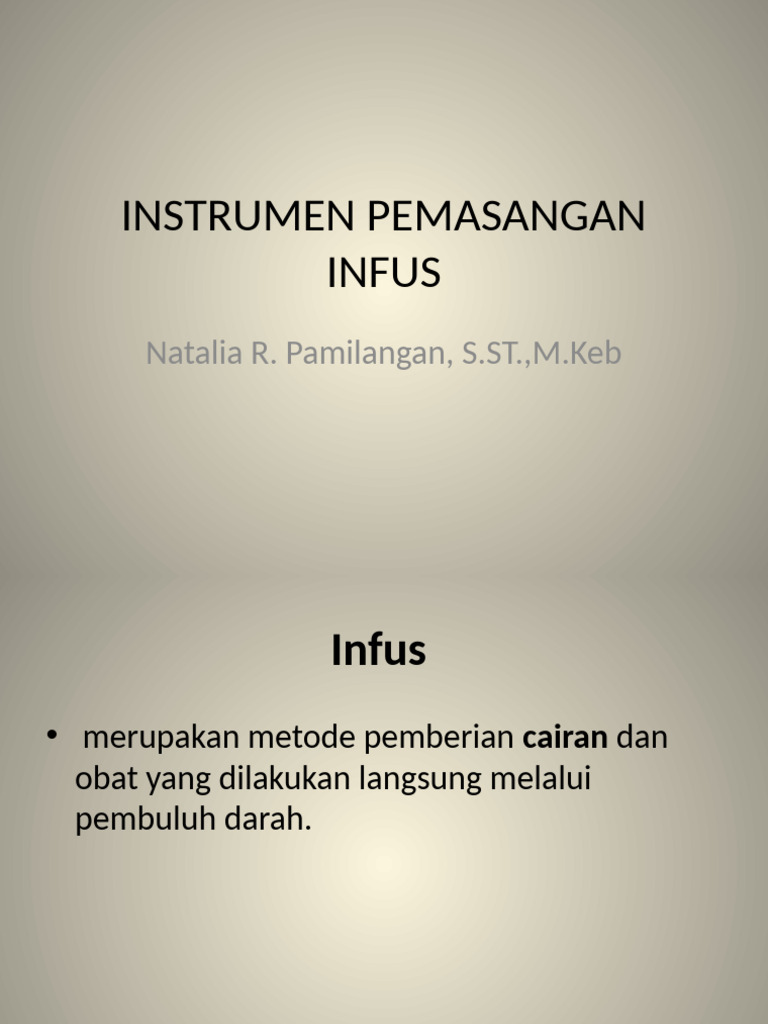 Panduan Instrumen Pemasangan Infus | PDF