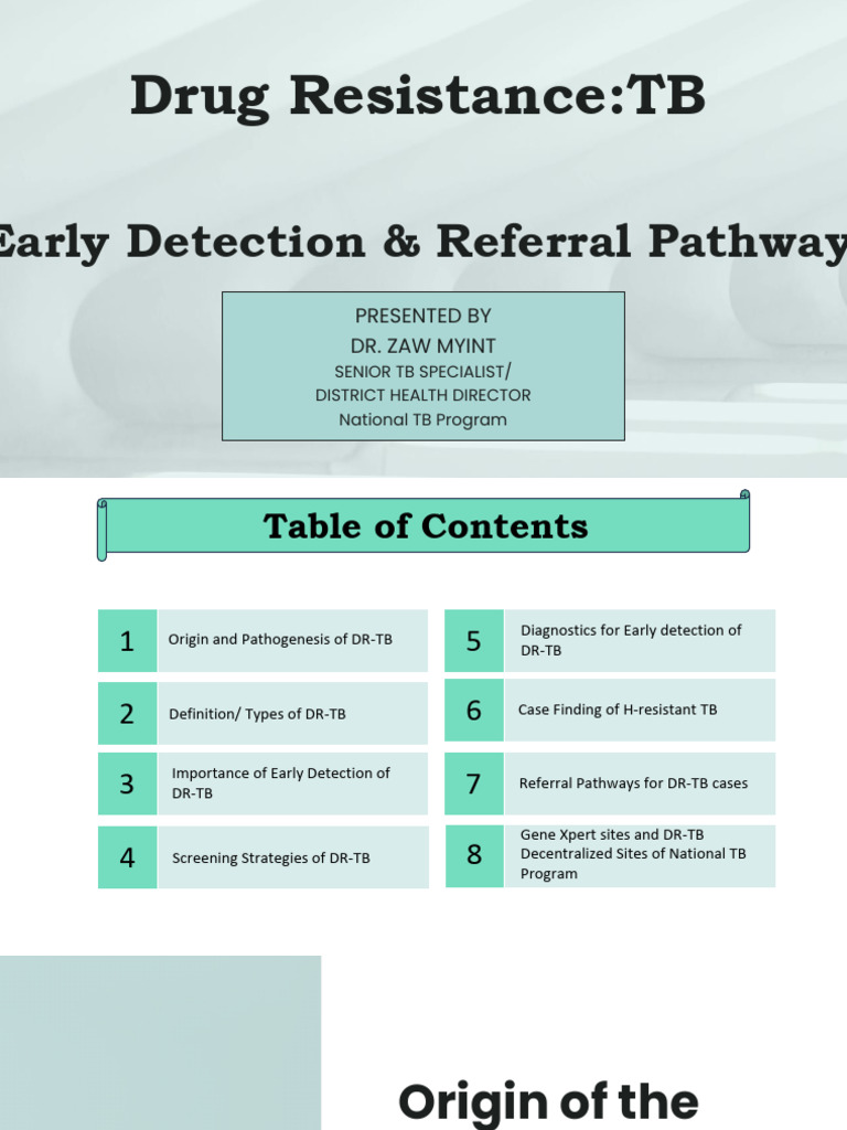Drug Resistance TB - Early Detection & Referral Pathway - Dr. Zaw Myint ...