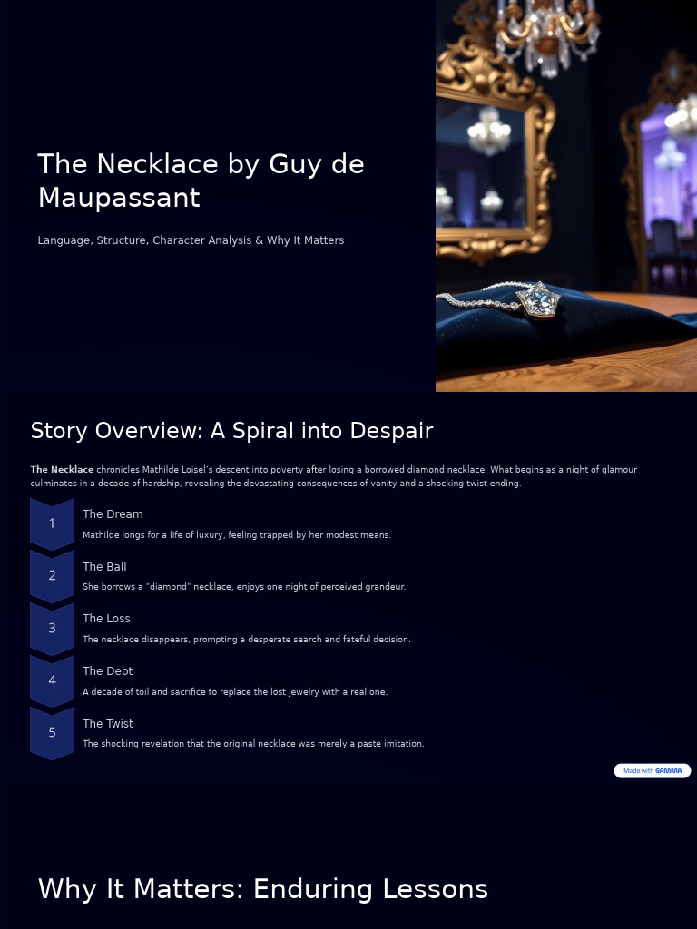 The Necklace by Guy de Maupassant | PDF | Narrative
