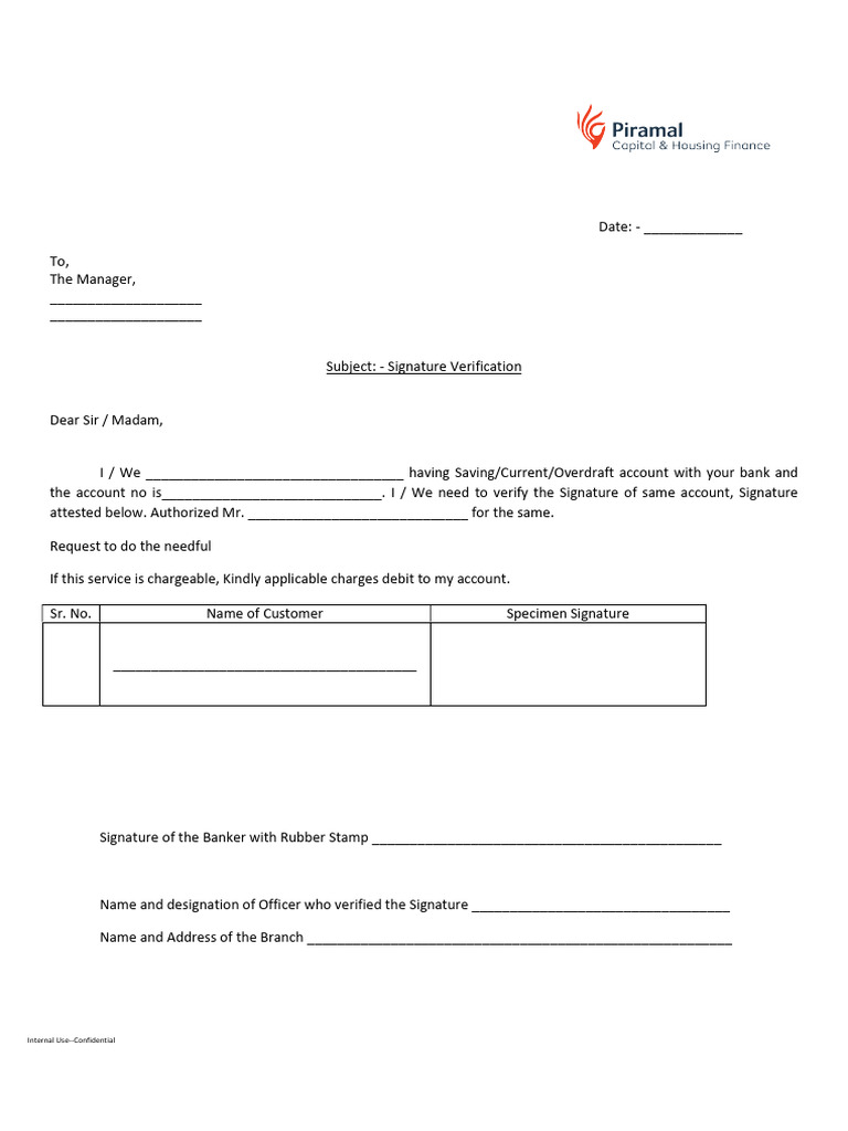 Signature Verification FORM | PDF