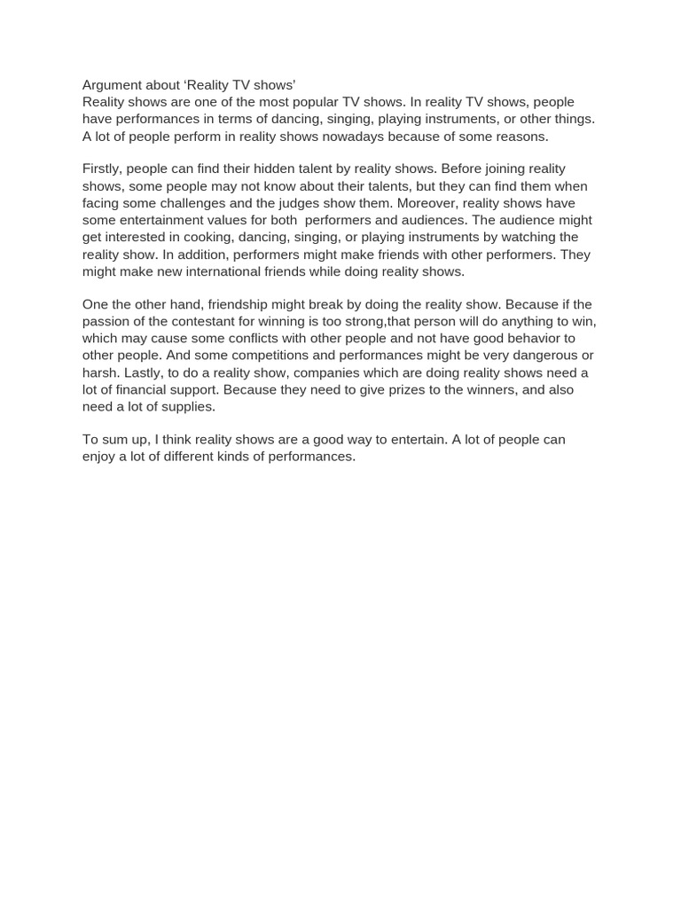 The Impact of Reality TV Shows | PDF