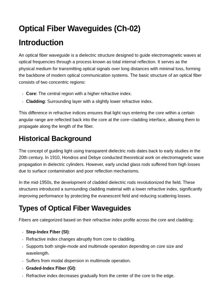 Optical Fiber Waveguides (Ch-02) | PDF | Optical Fiber | Optics