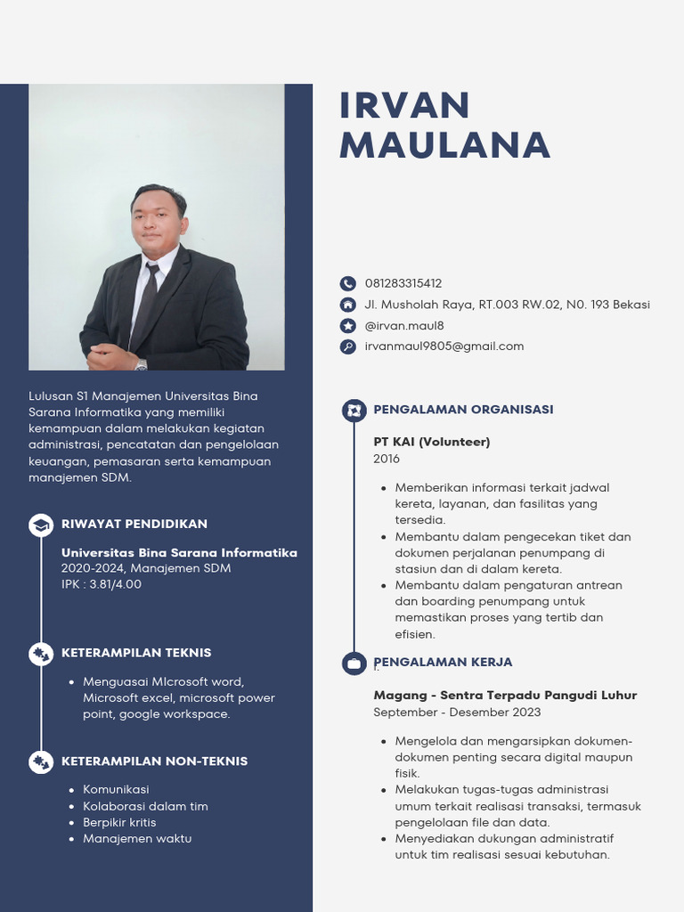 Riwayat Pendidikan Irvan Maulana | PDF