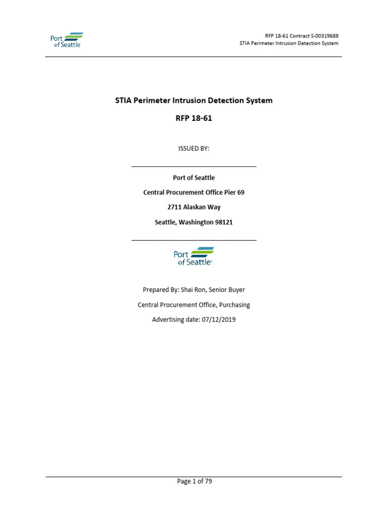 STIA Perimeter Intrusion Detection System RFP 18-61: Issued by | PDF ...