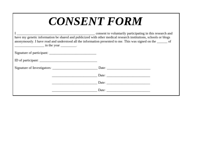 Genetic Research Consent Form | PDF