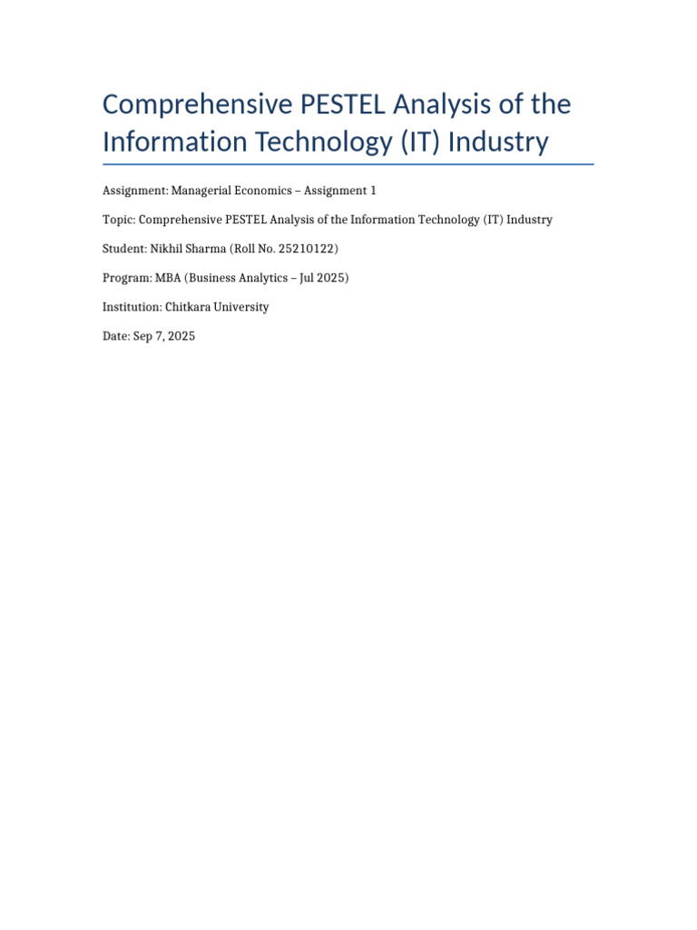 PESTEL IT Industry Report | PDF | Cloud Computing | Artificial Intelligence
