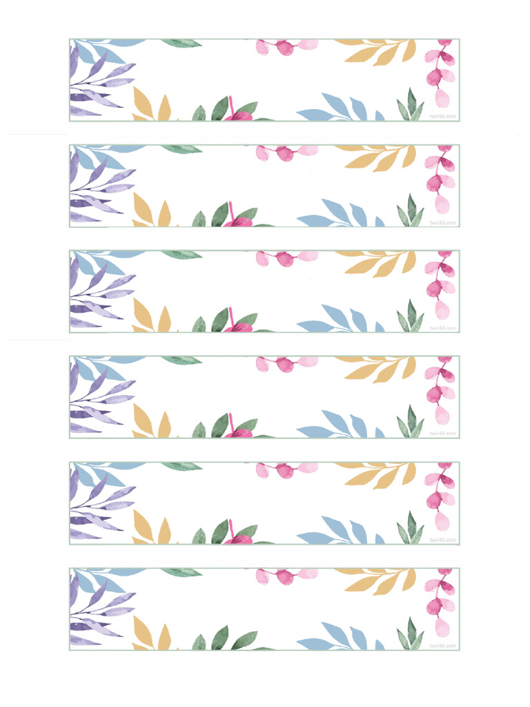 Botanical Themed Leaves Tray Labels Editable | PDF