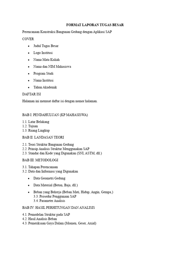 Format Laporan Tugas Besar | PDF