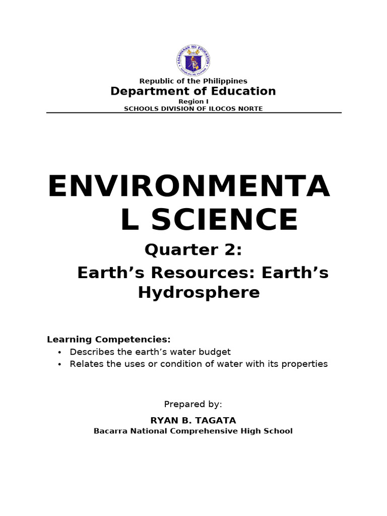 Week 1 Envi - Sci. Module q2 g7 SSC 1 | PDF | Water | Water Cycle