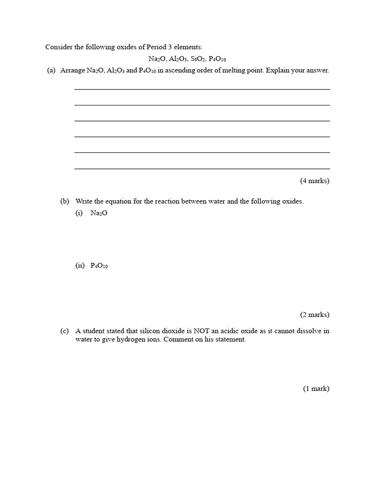 Chem Test 8 (Pattern in Chemical World) | PDF