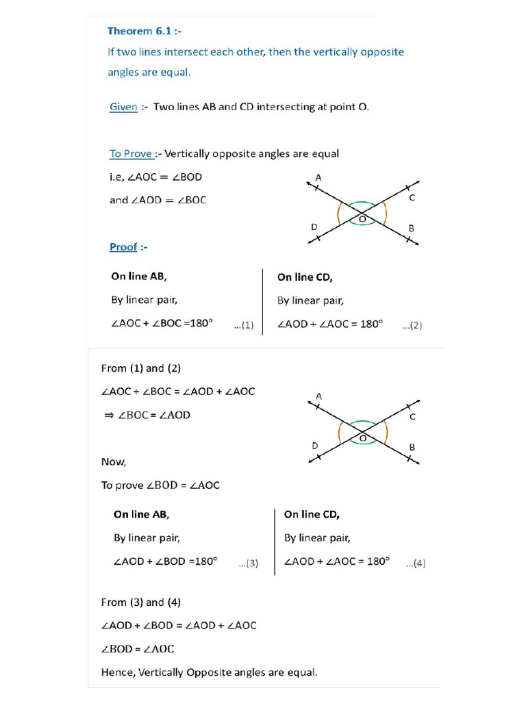 Angles & Lines Theorems | PDF