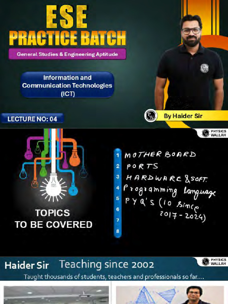 Information and Communication Technologies (ICT) 04 - Class Notes | PDF