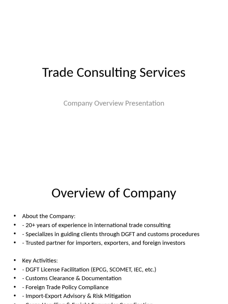 Professional Trade Consulting | PDF
